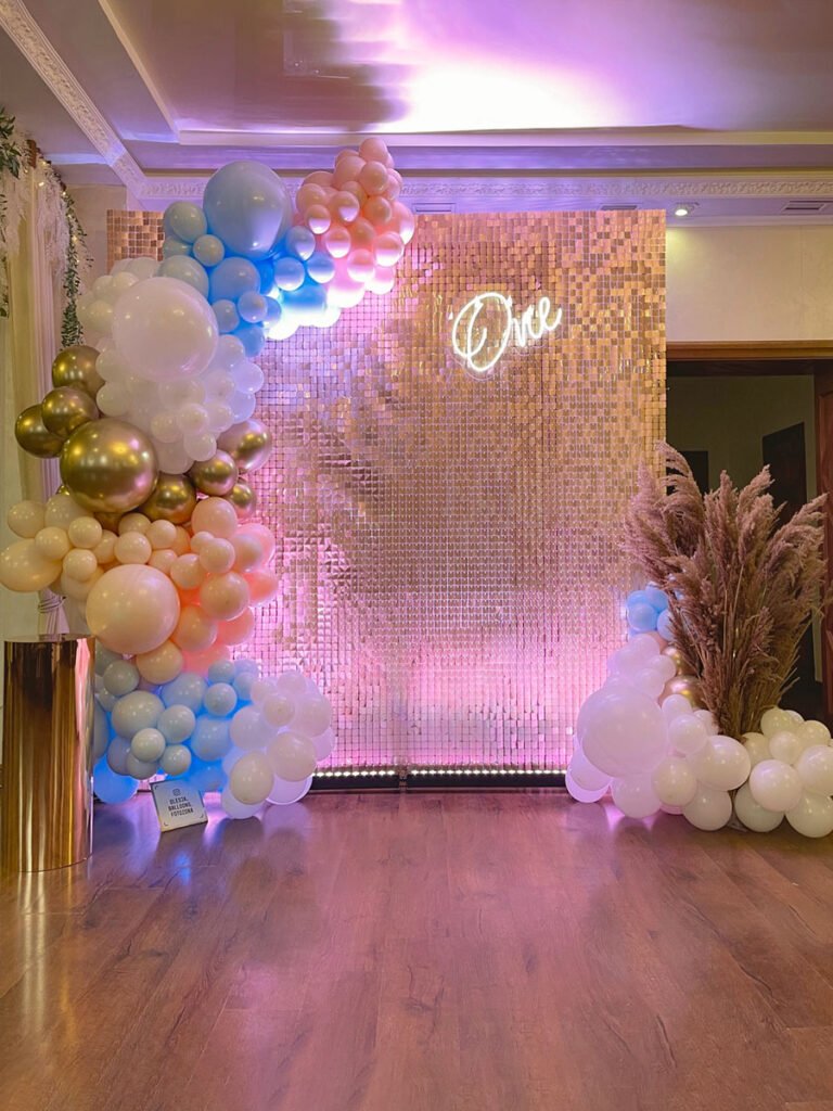 1st Birthday Balloons Shimmer Wall - Miami Party Decor - Party Decorations & Event Services