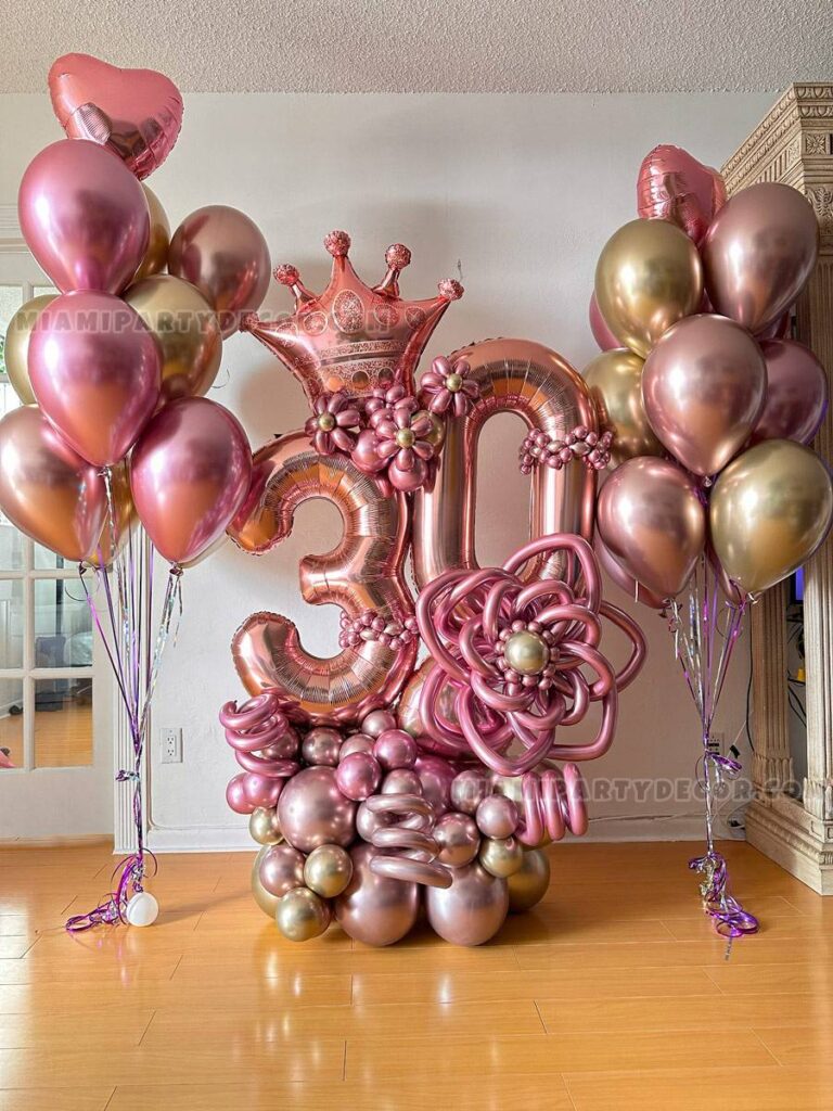 30 Birthday Balloons Sculpture - Miami Party Decor - Party Decorations ...