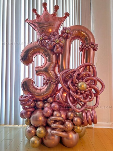 30 Birthday Balloons Sculpture - Miami Party Decor - Party Decorations ...