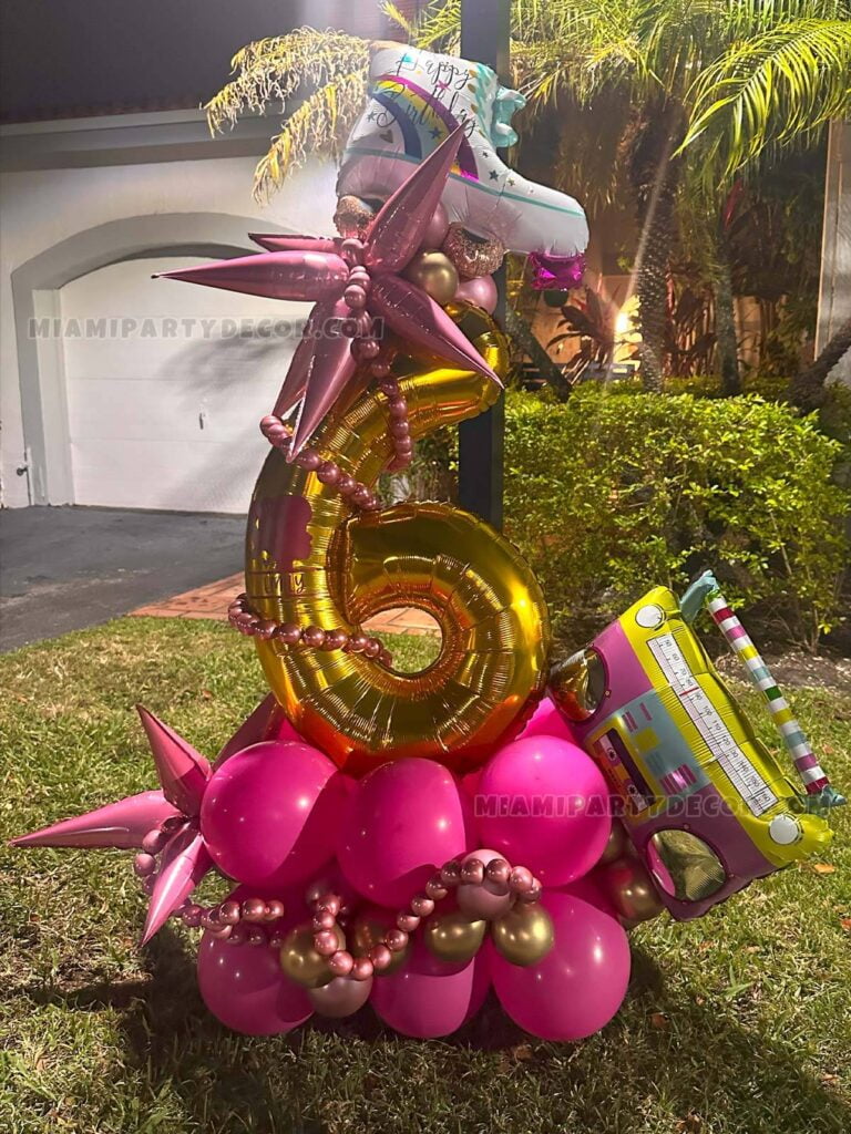 Number 6 Balloon Sculpture - Miami Party Decor - Party Decorations ...