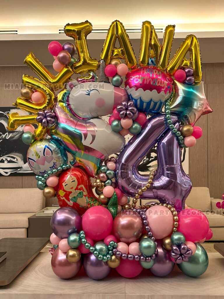 Birthday Balloon Arrangement - Miami Party Decor - Party Decorations ...