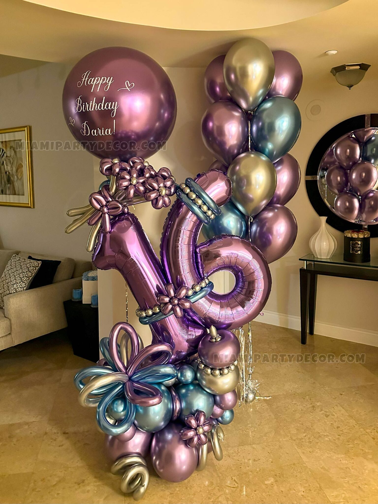 Party Pop Set - Birthday Backdrop - Miami Party Decor