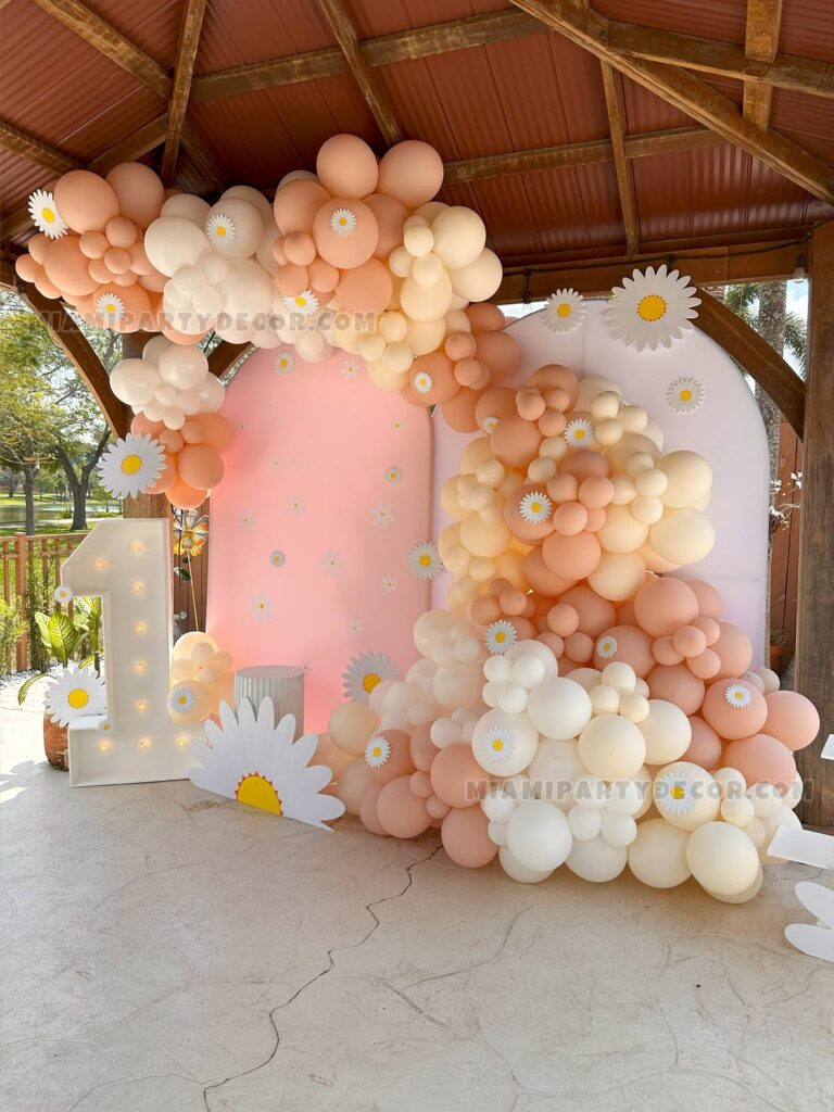 Daisy Theme Party Backdrop - Miami Party Decor - Party Decorations ...