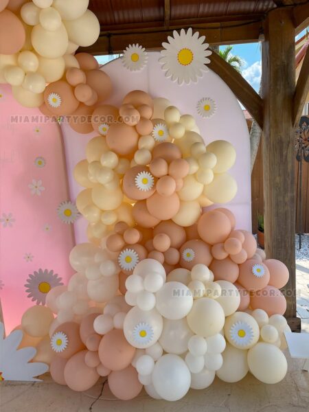 Daisy Theme Party Backdrop - Miami Party Decor - Party Decorations ...
