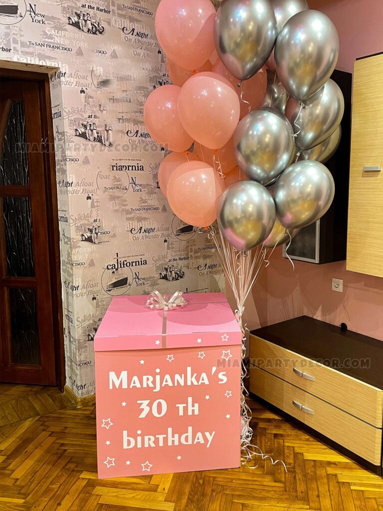 Surprise Box Balloons - Miami Party Decor