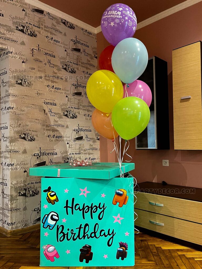 Birthday Box Balloons - Miami Party Decor - Party Decorations & Event ...