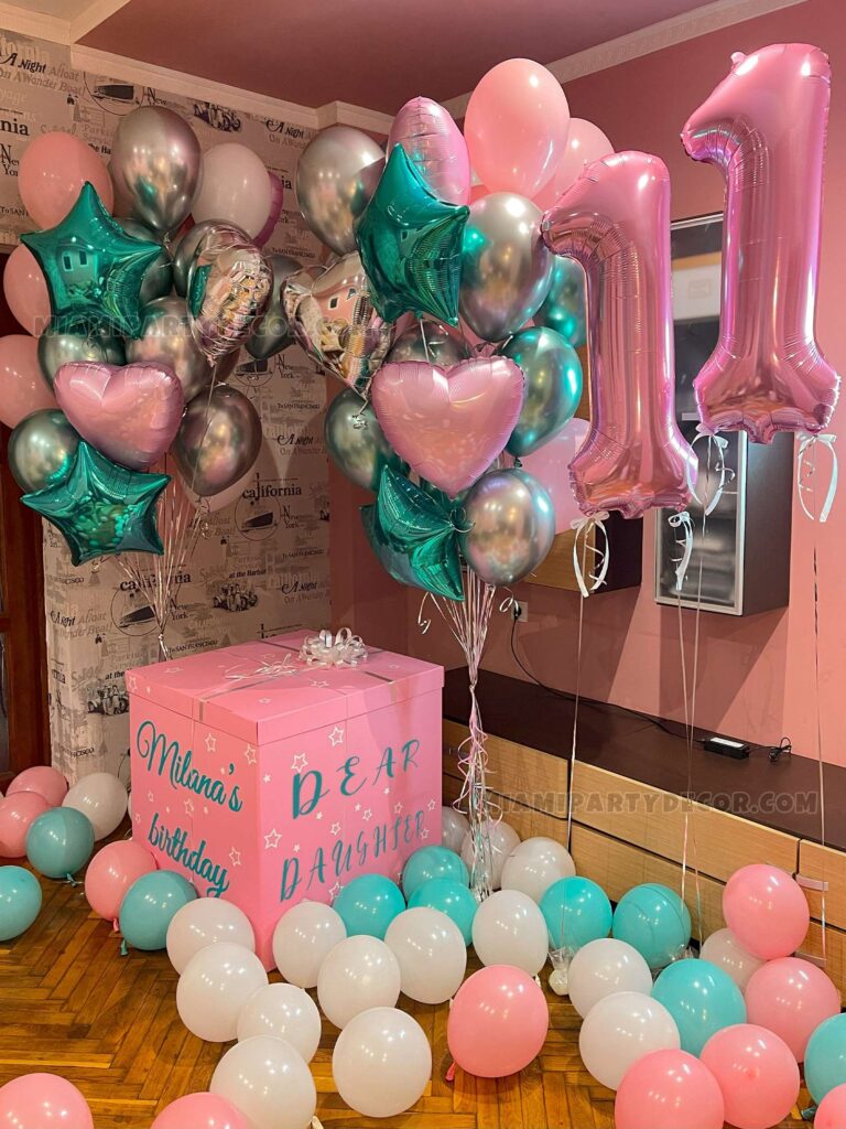 Joyful Birthday Balloons Box - Miami Party Decor - Party Decorations ...