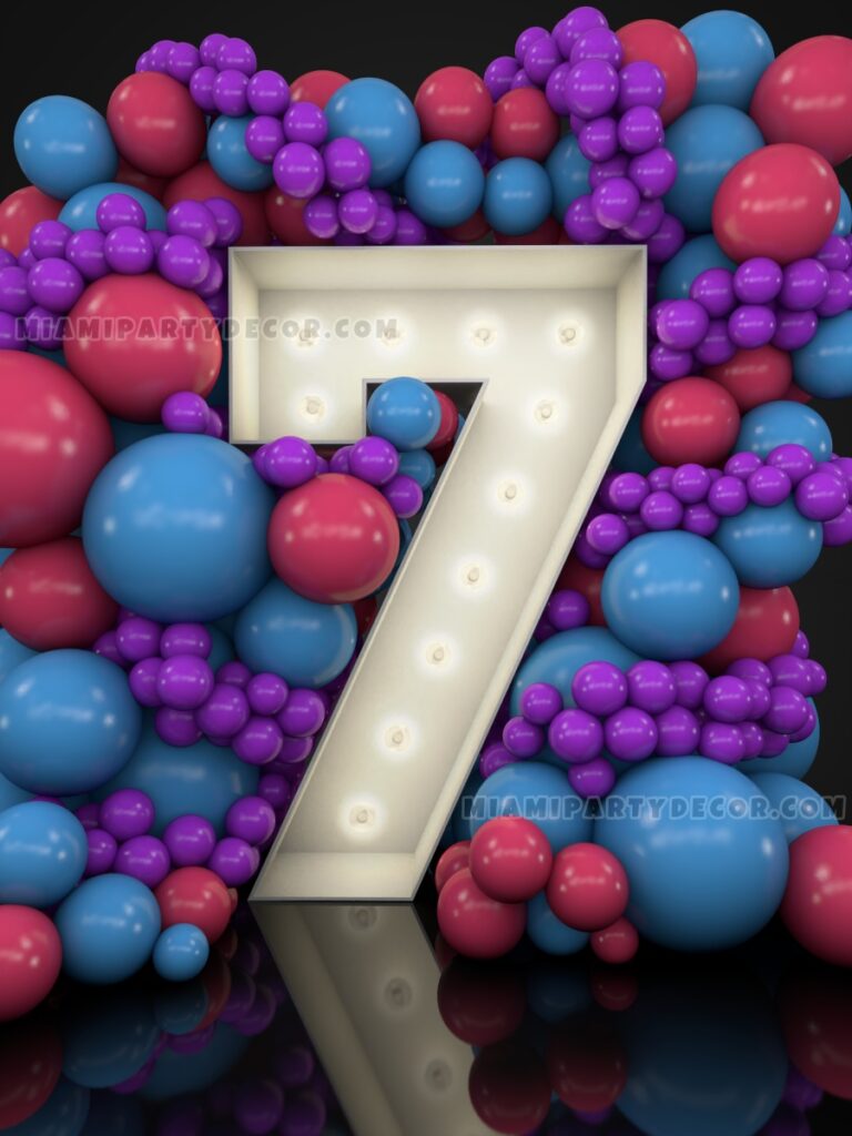 4FT Light Up Marquee Number 6 For Rent - Miami Party Decor - Party ...