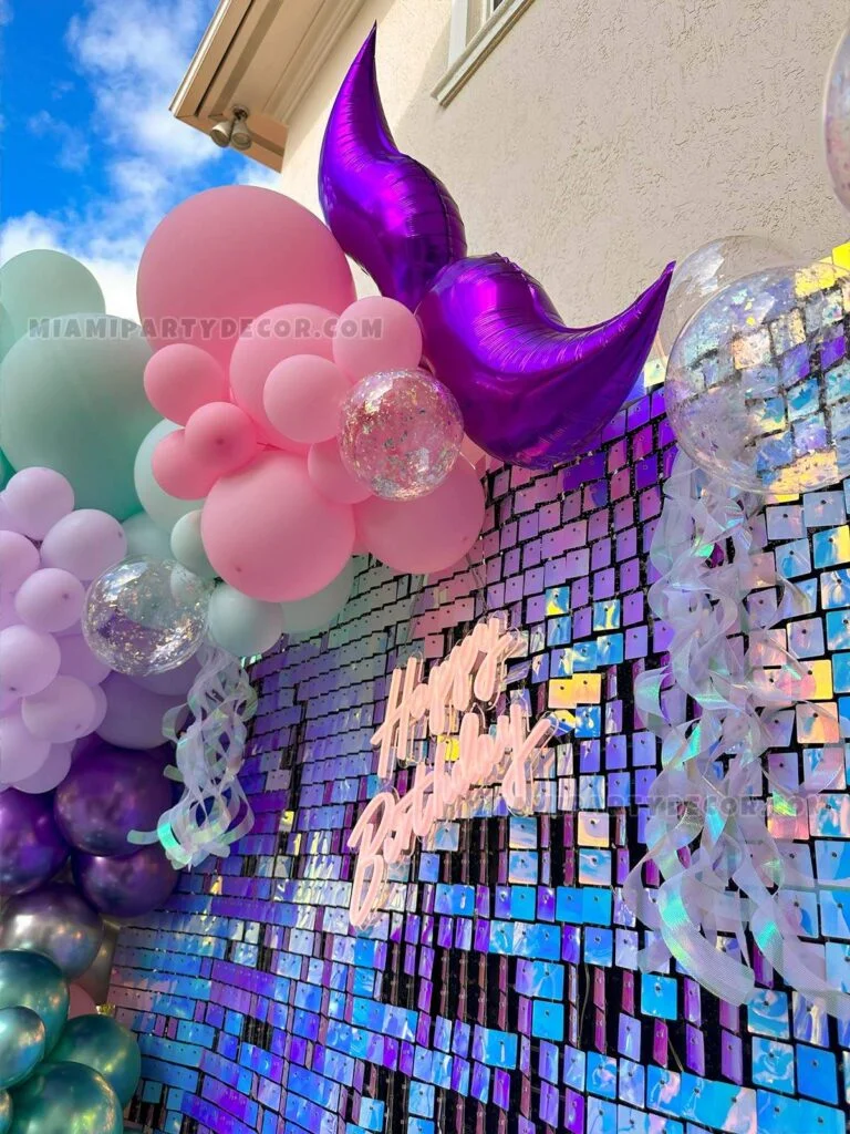 Birthday Backdrop - Shimmery Wall - Miami Party Decor - Party ...
