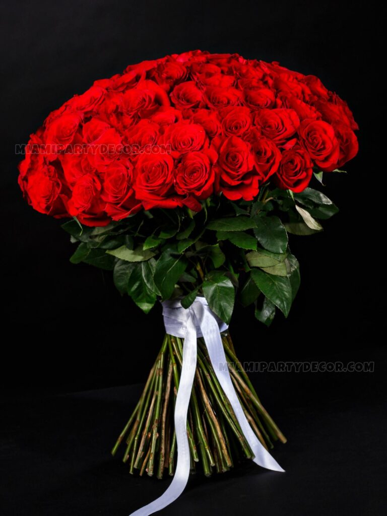 Red Roses Bouquet - Miami Party Decor - Party Decorations & Event Services