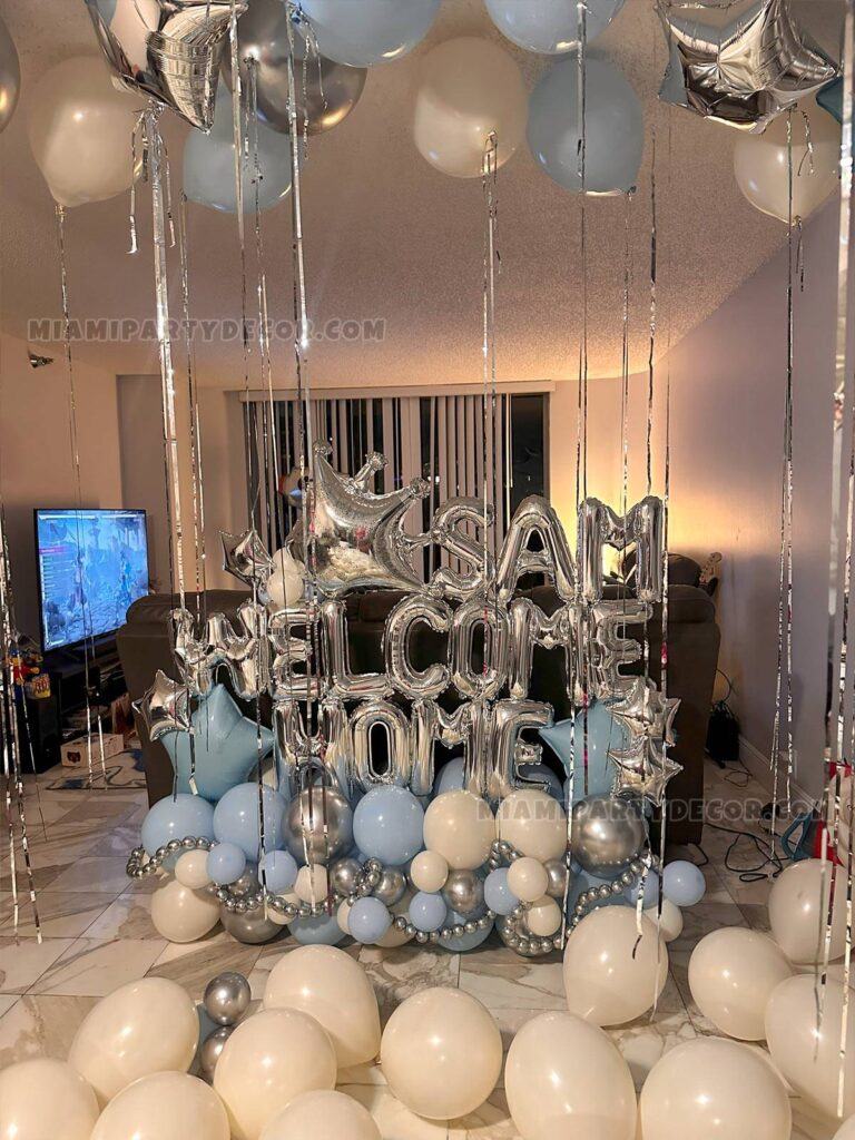 Sculpted Welcome Home Balloons - Miami Party Decor - Party Decorations ...