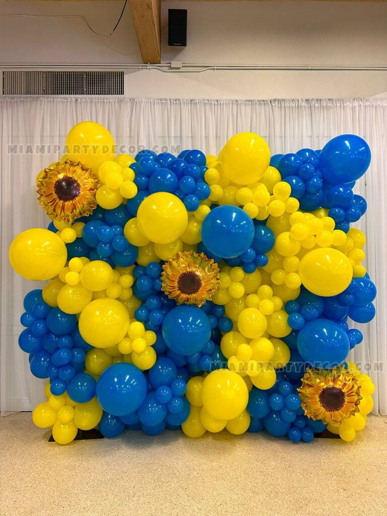 Sunflower Balloons Backdrop - Miami Party Decor - Party Decorations ...
